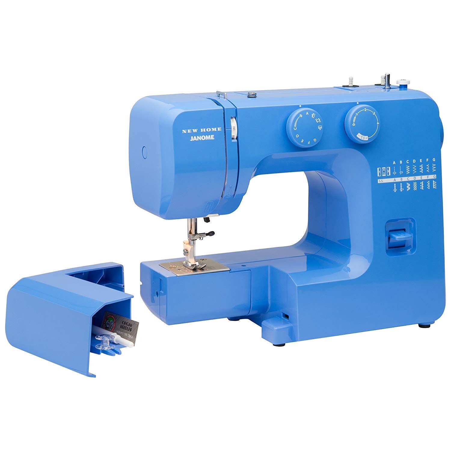 Janome Blue Couture Easy-to-Use Sewing Machine with Interior Metal ...