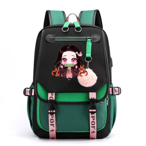 (BG-yaiba109) Demon Slayer Nezuko Backpacks for Men Anime School Bag ...