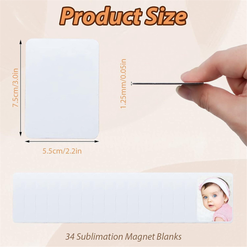 moresk-34PCS Sublimation Magnets Blanks, 3X2.2 in Personalized Fridge ...