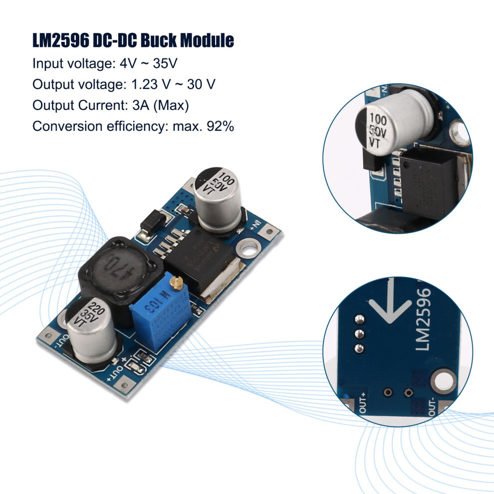 LM2596S DC-DC Power Supply Module 3A Adjustable Step-Down Module LM2596 Voltage Regulator 24V ...