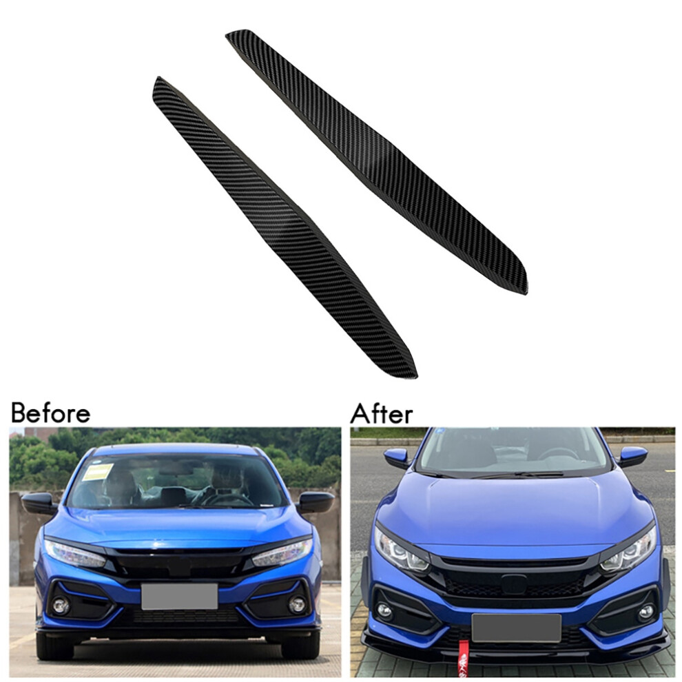 Carbon Fiber Front Bumper Lip Splitter Fin Air Knife Auto Body Kit Car ...
