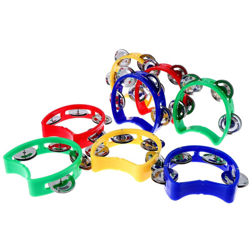 8 Pcs Plastic Percussion Tambourines Tambourine Handheld Tambourine ...