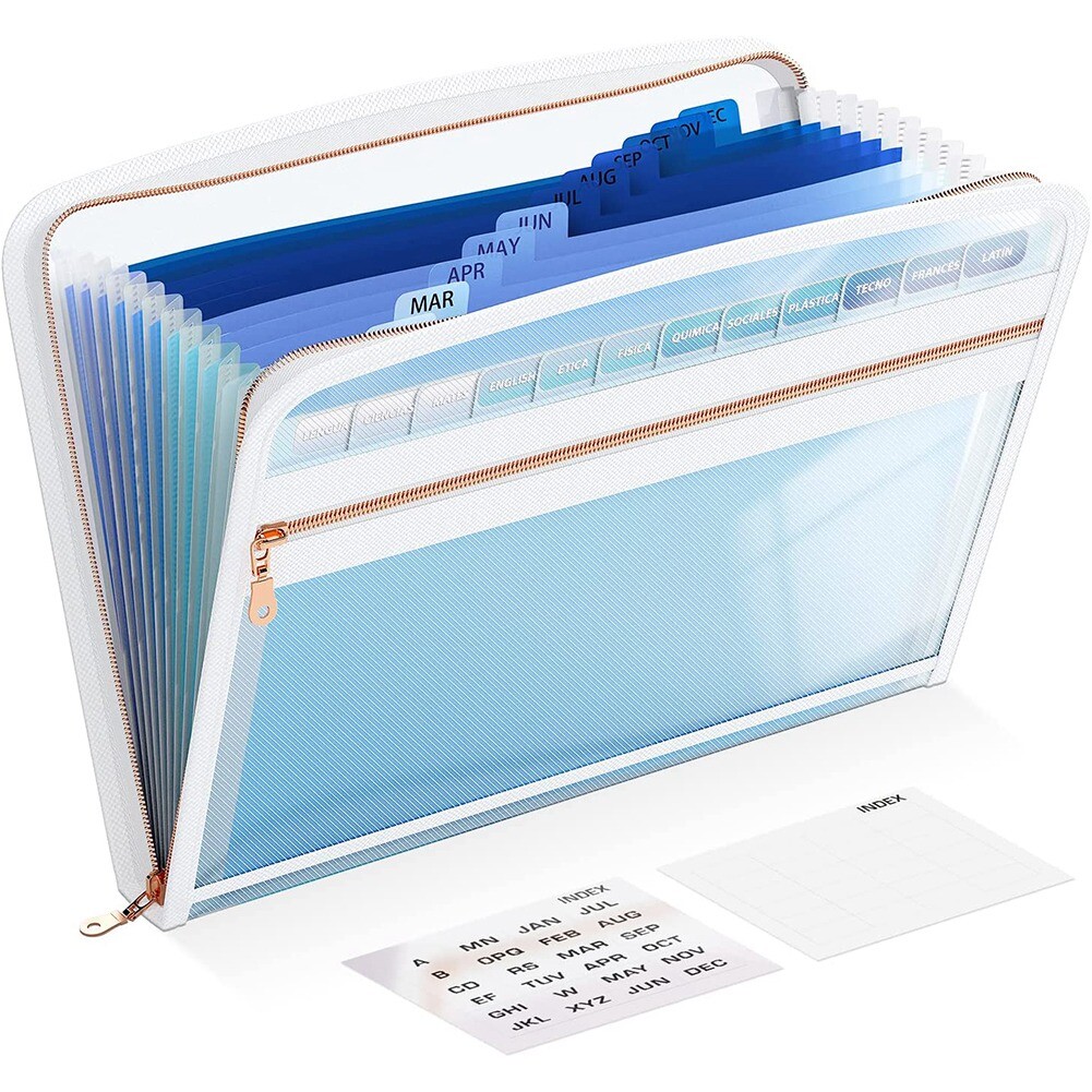 Expansion Folder with Zipper 13 Pockets,Accordion File Folder Organizer ...