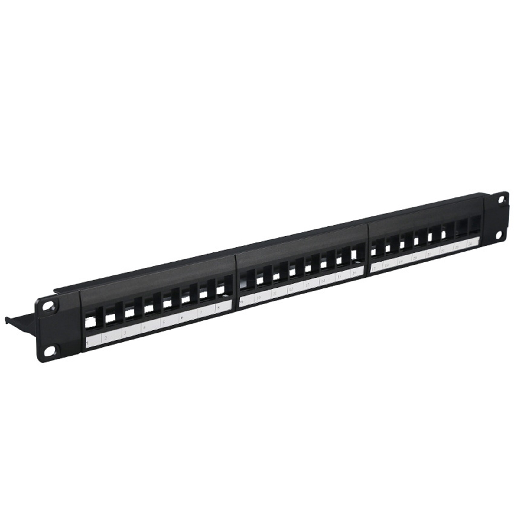 19-Inch 1U Cabinet Rack Through 24-Port CAT6 Patch Panel RJ45 Network ...