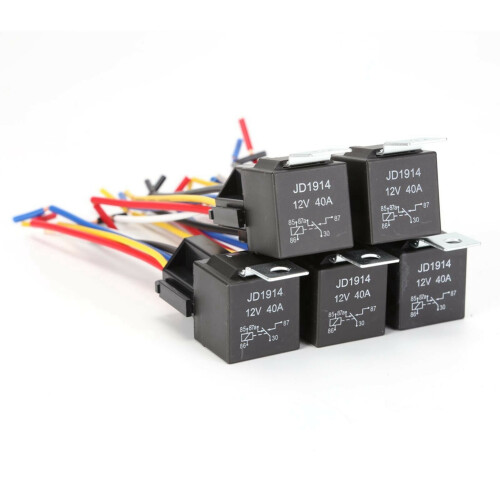 JD1914 Automotive Relay Harness Set 5-Pin 40A 12V SPDT with ...
