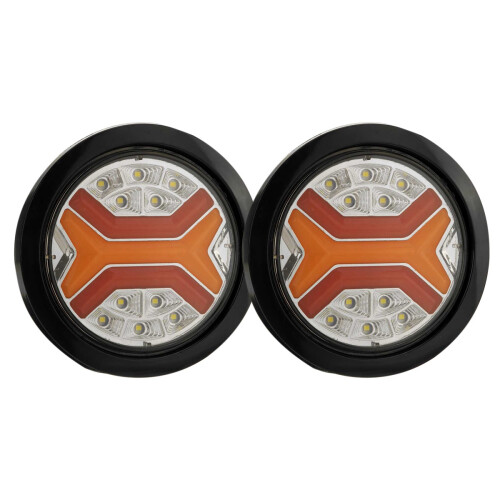 2X Flowing 35 LED Truck Trailer Rear Turn Signal Blinker Lamp 12-24V ...