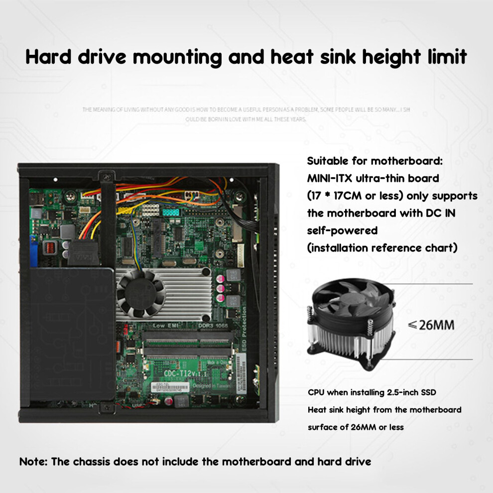 TX06 Desktop Mini ITX Case Mini Game Computer Chassis HTPC Chassis for MINI-ITX Ultra-Thin ...