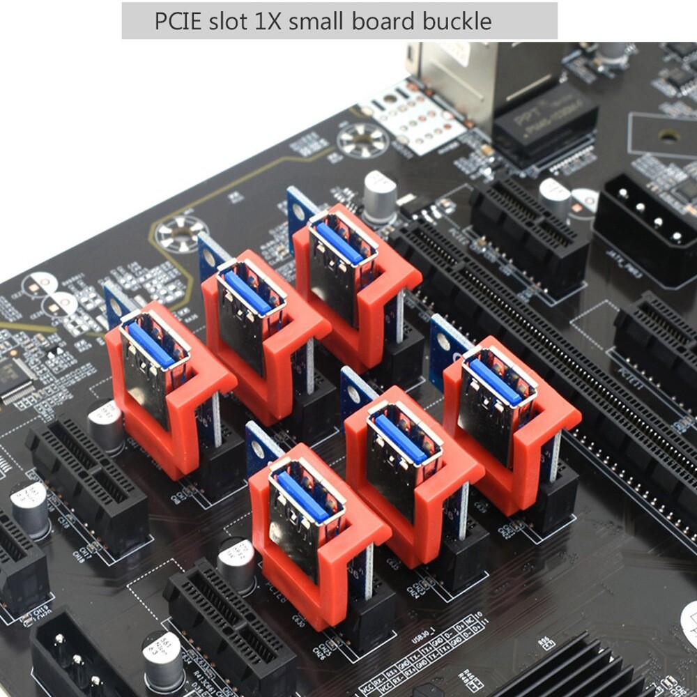 6Pcs PCIe Riser Clip Lock Mining PCIE Riser 1X Retainer Vertical Mount ...