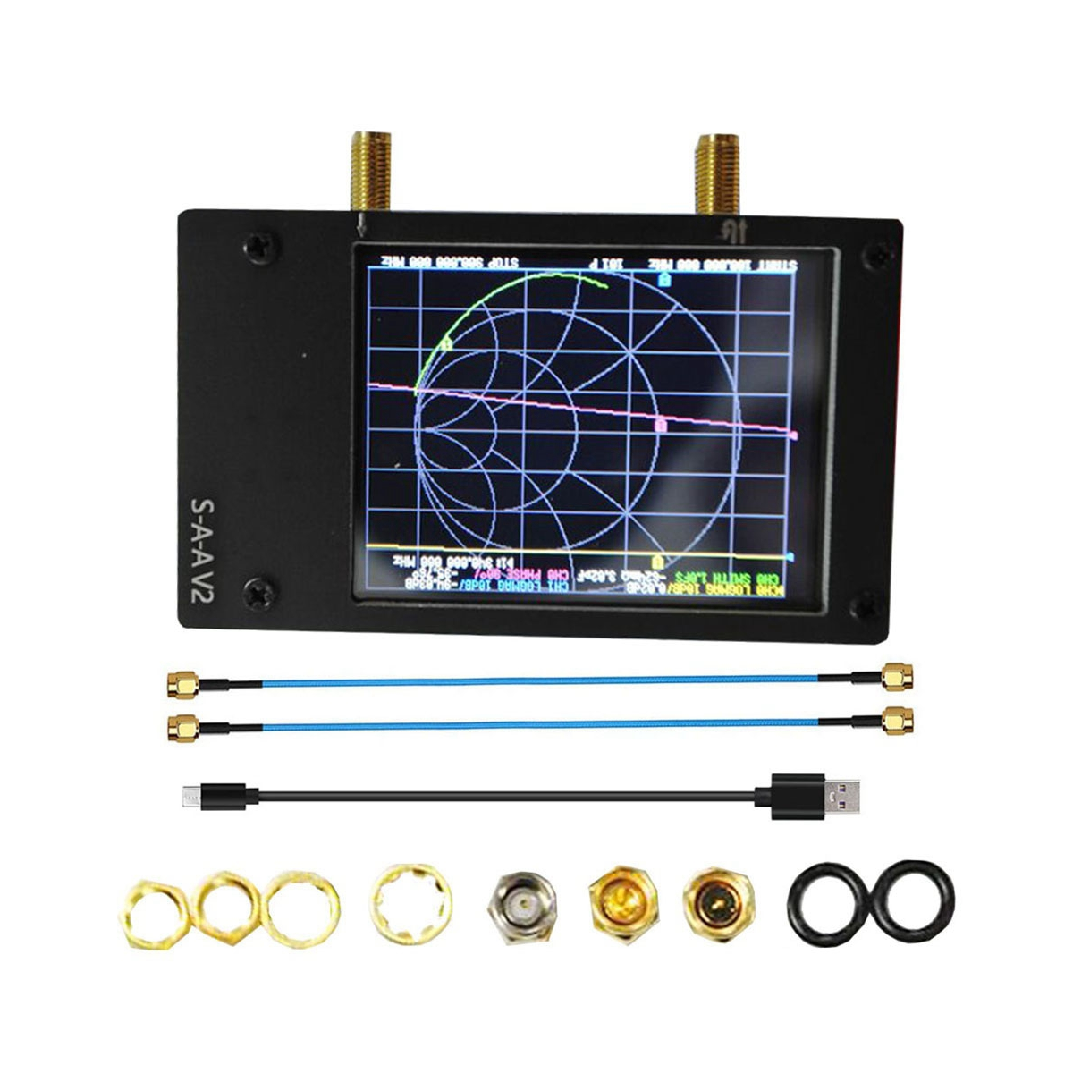 S A A V2 Vector Network Analyzer 2 8 Inch Spectrum Analyzer Supports 50khz 3ghz Antenna Network