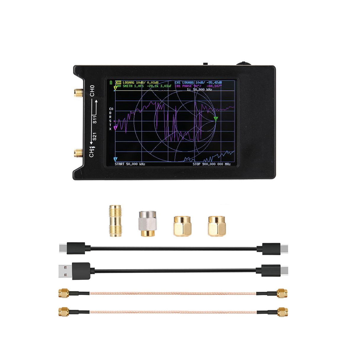 -H4 Vector Network Analyzer 10KHz-1.5GHz MF HF VHF UHF Antenna Analyzer ...