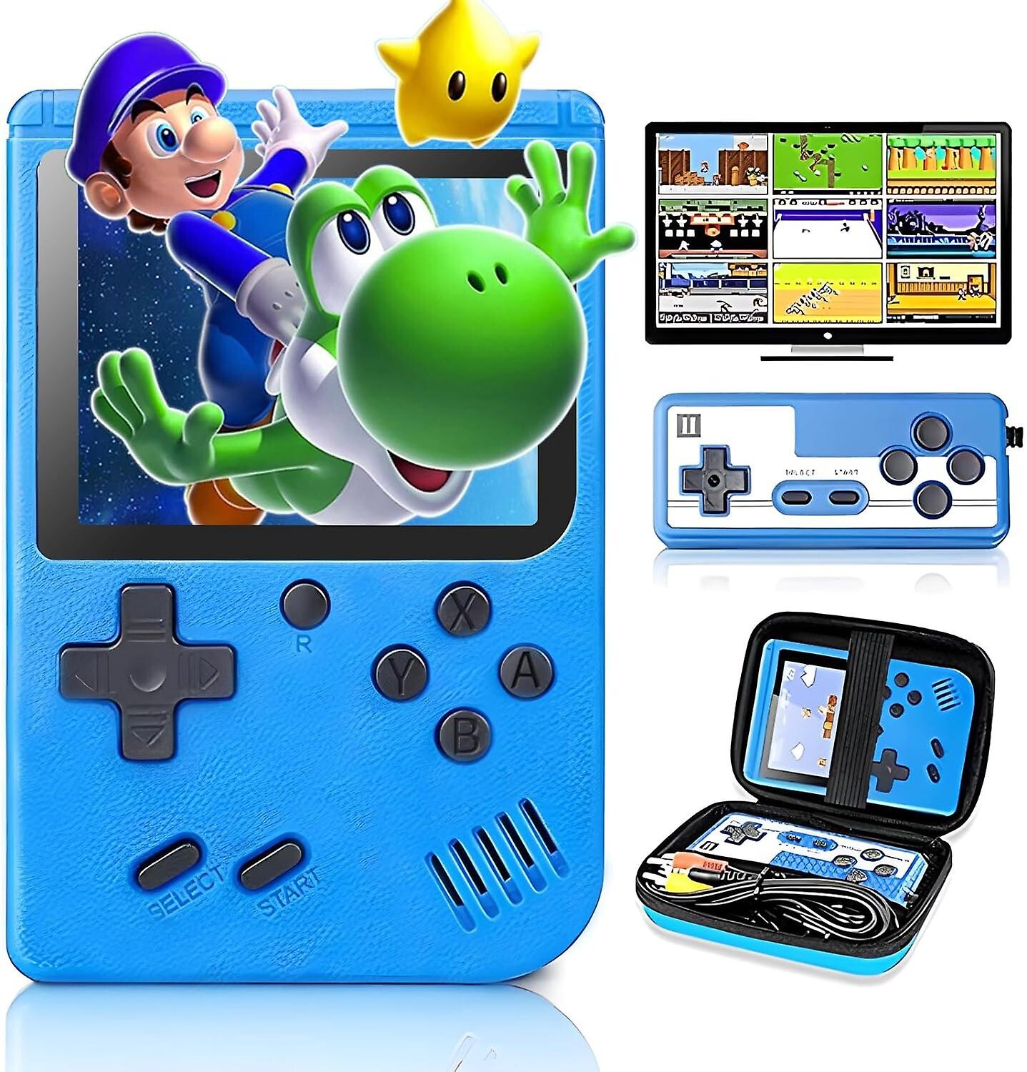 (Blue 500) Retro Handheld Game Console With 400 Classical Fc Games-3.0 ...