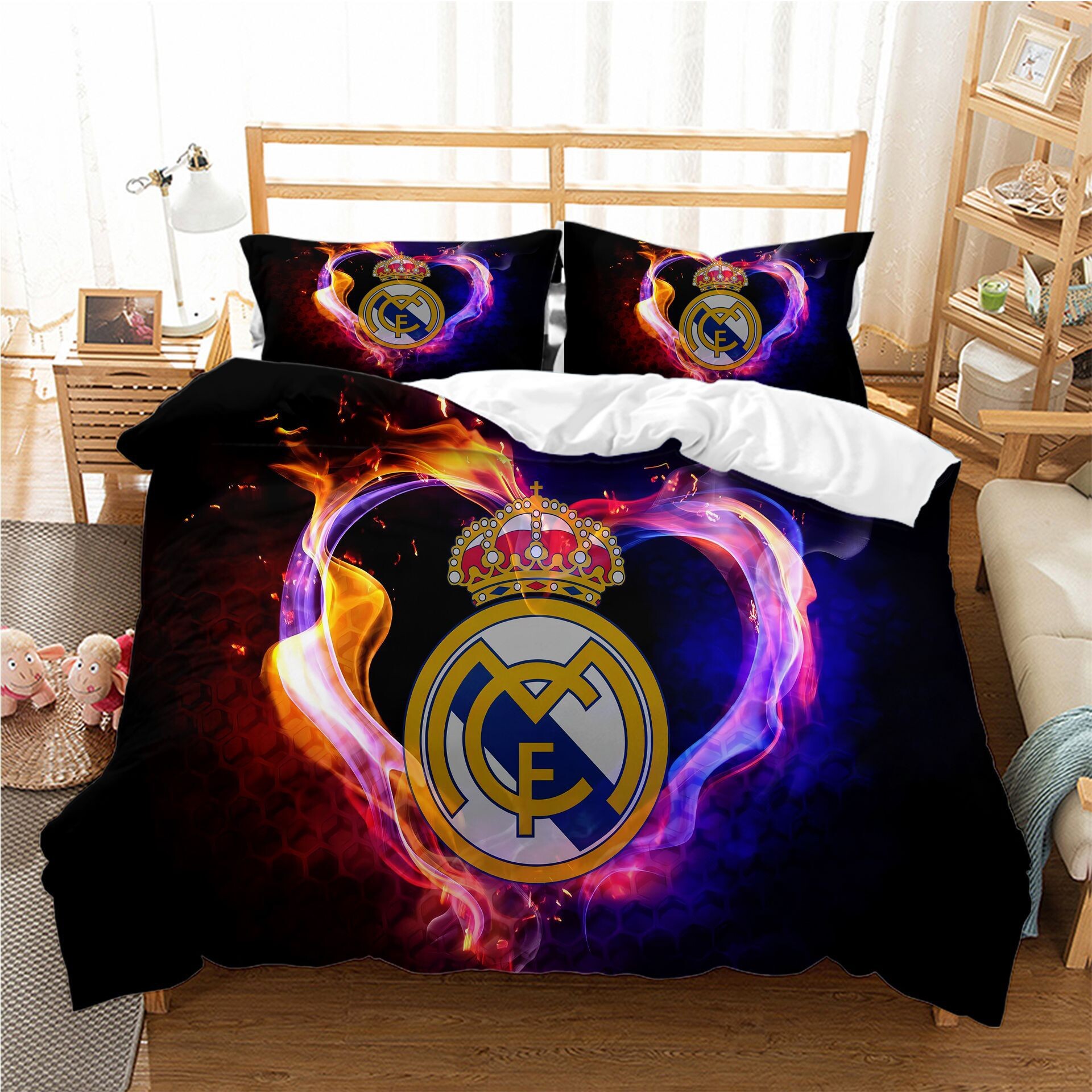 (Real Madrid, 200*200) Four-piece Bedding Set Printed Football ...