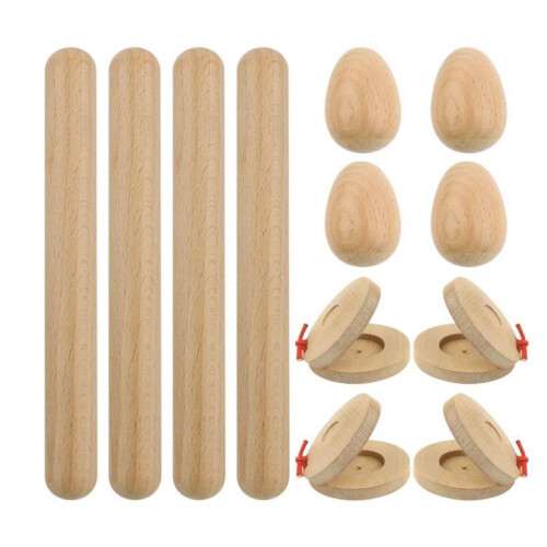 12 Pcs Wood Hand Percussion Shakers Musical Percussion Instruments for ...
