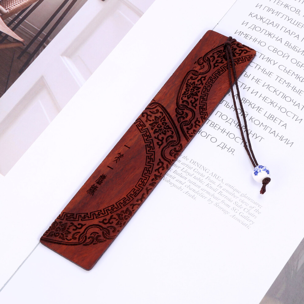 Natural Bronze Pattern Wooden Bookmark with Ancient Chinese Characters ...