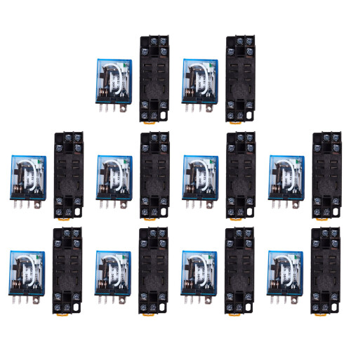 10X 12V DC Coil Power Relay DPDT LY2NJ HH62P-L JQX-13F 10A with PTF08A Socket Base on OnBuy