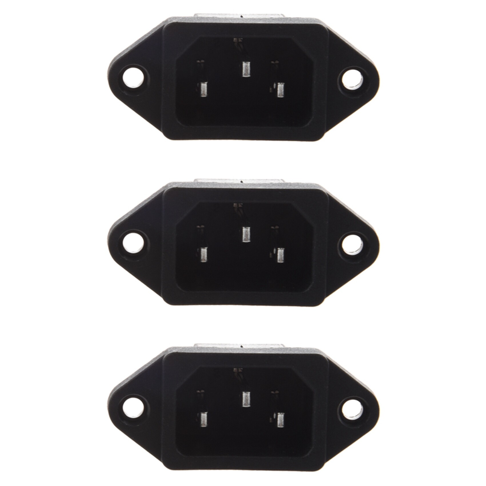 3X IEC 320 C14 Male Plug 3 Pins PCB Panel Power Inlet Socket Connector ...