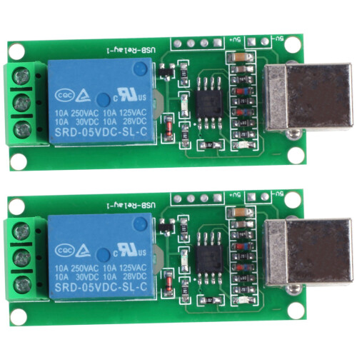 2X 5V USB Relay 1 Channel Programmable Computer Control for Smart Home ...