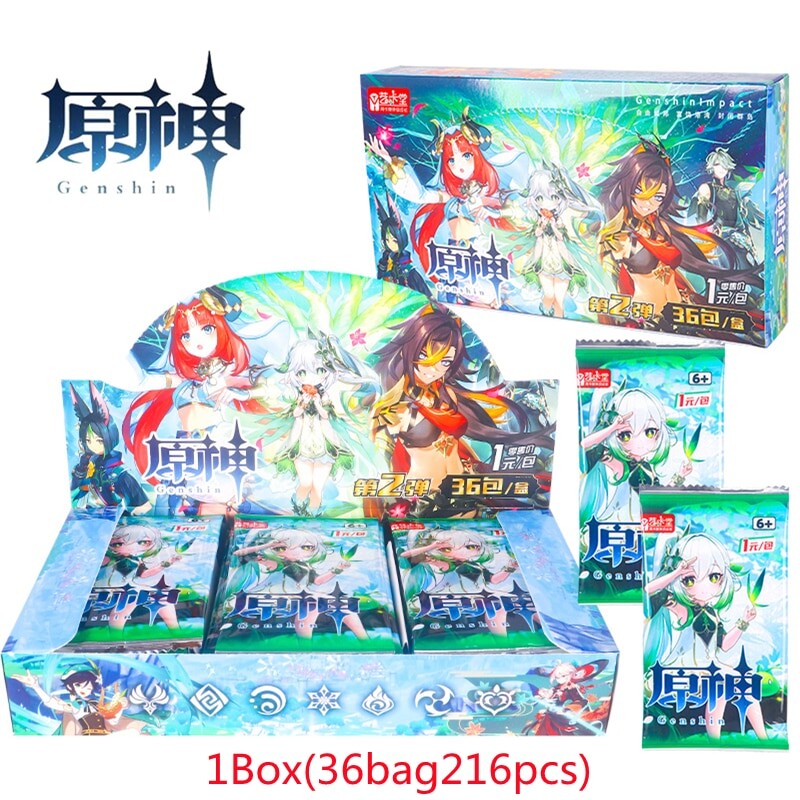 Original Genshin Impact Cards Lumine Amber Jean Barbara Gunnhildr Anime ...