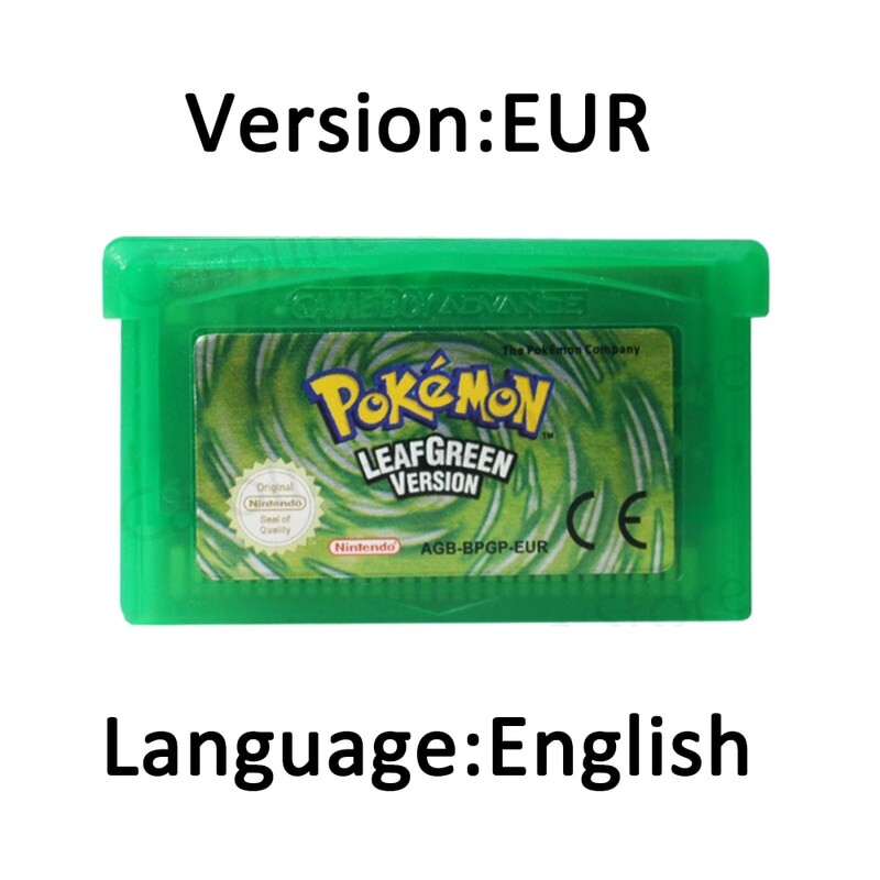 (EUR- LeafGreen) Pokemon Game Card English Language Emerald Sapphire ...