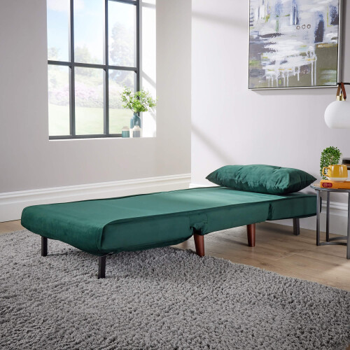 Home Source Morella Velvet 1 Seater Single Folding Sofa Bed On Onbuy