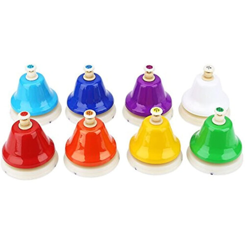 Hand Bell Set 8 Note Diatonic Metal Bells Musical Bells For Kids ...