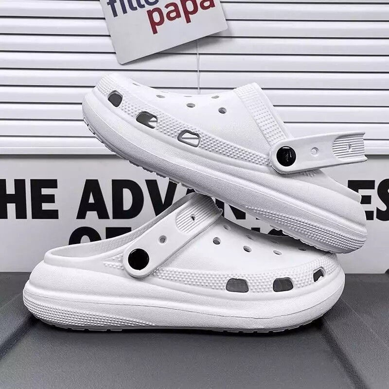 (white, 41=US8,UK7.5) Comfort New Platform shoes Clog Black Platform Clog Crocs MAN CRUSH Black ...