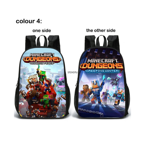(C4) Minecraft School Bag 3D Mine Roblox Kids Backpack Boys Girls ...