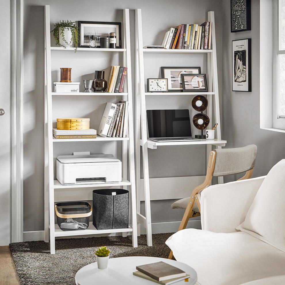 SoBuy FRG60 W Storage Display Shelving Ladder Shelf Bookcase with Desk on OnBuy
