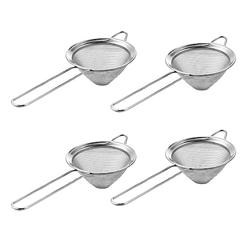 4pcs Stainless Steel Fine Mesh Sieve Cocktail Strainer Kitchen Food ...