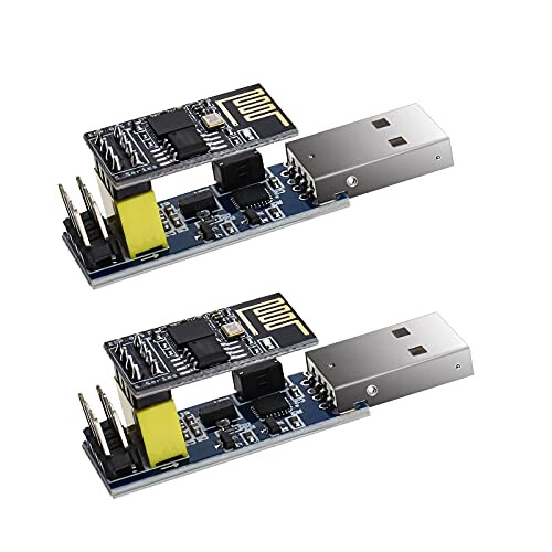 ESP8266 ESP-01 ESP01S Serial Wireless Transceiver Wifi Module Board & USB CH340C Chip Converter ...
