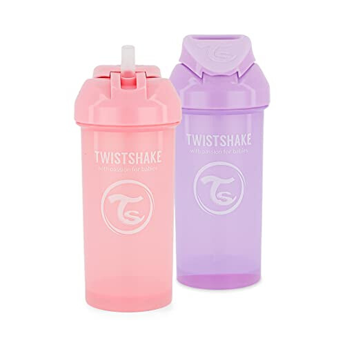 2X Baby Sippy Cup with Straw - 360ml | Leak Proof Water Bottle | Non ...