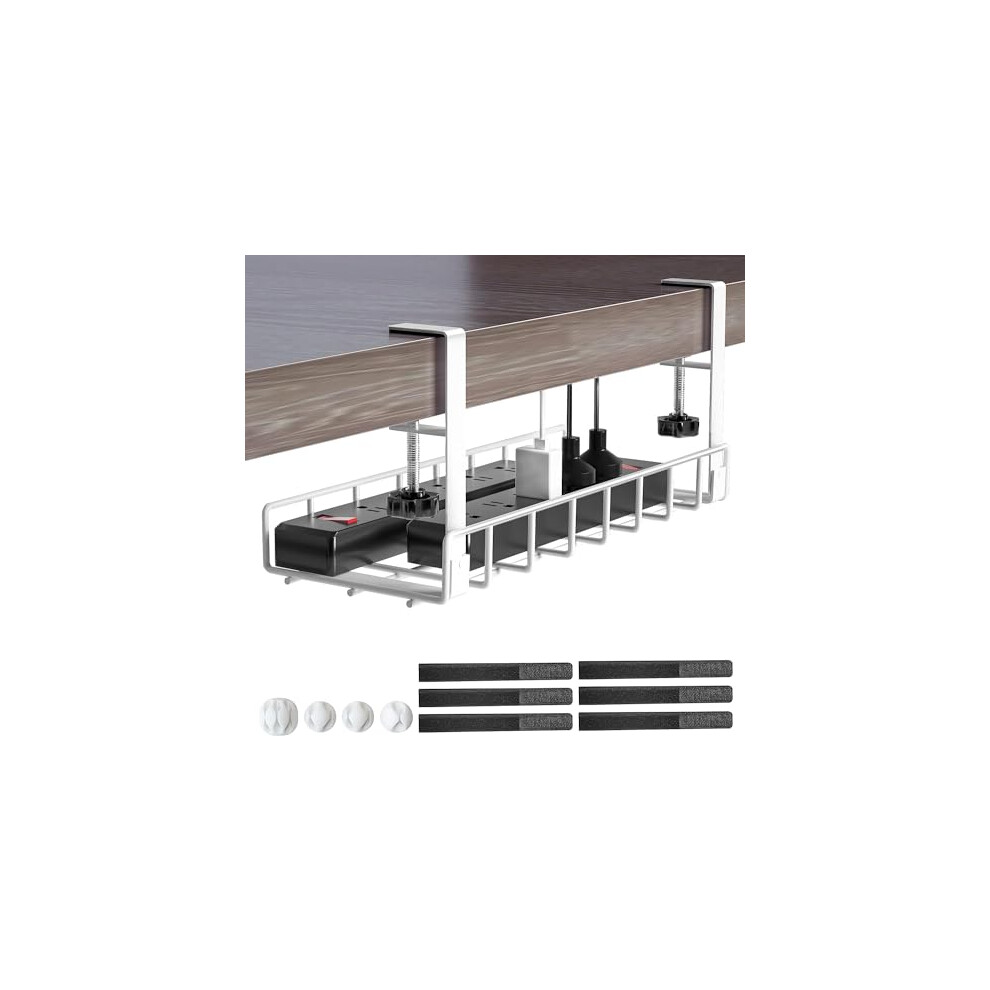 Under Desk Cable Management Tray, Xpatee Upgraded Wire Management No Drill No Screws, Cable Tray ...