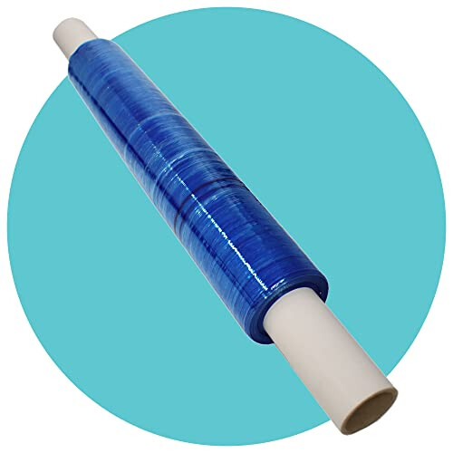 2 Rolls x 400mm Extended Core Blue Pallet Stretch Wrap | Extra Long ...