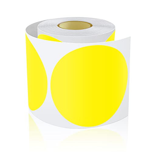 Round Stickers Yellow 90 mm Circle Labels Colour Coding Dot Vinyl Floor ...