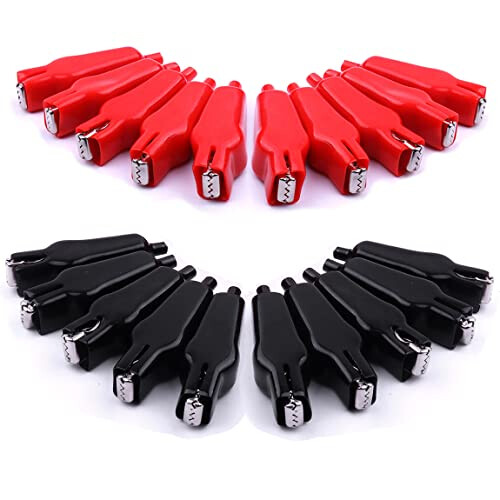 10 Pairs Alligator Clips Electrical,20A Insulated Spring Loaded Truck ...