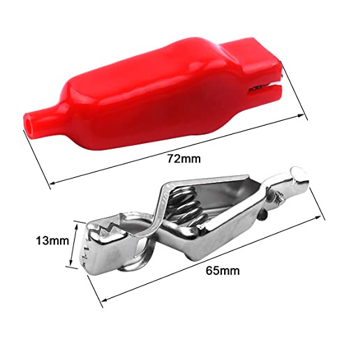 10 Pairs Alligator Clips Electrical,20A Insulated Spring Loaded Truck ...