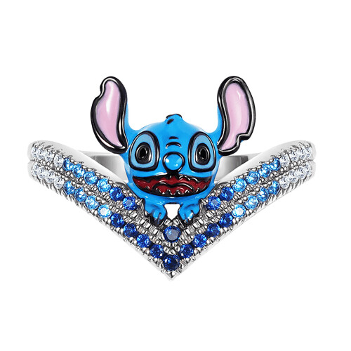 Lilo Stitch Anime Character Style Ring Cute Stitch Shiny Suitable ...