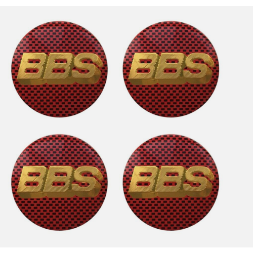 (60mm - BBS (Grid Red Gold)) 4pcs 50mm/56mm/65mm/70mm BBS Logo Car ...