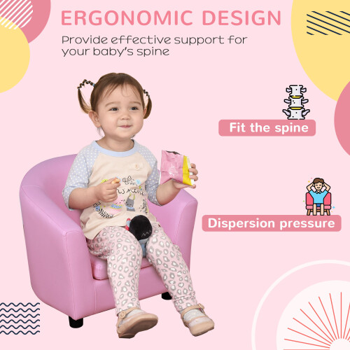 HOMCOM Kids Sofa Set Children Armchair Toddler Chair Padding with ...