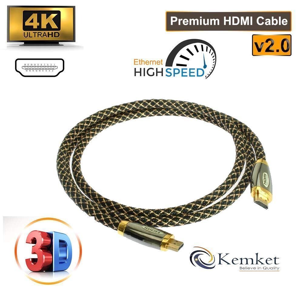 Kemket HDMI Gold Plated Connectors High Speed Gold Premium 1.5m on OnBuy