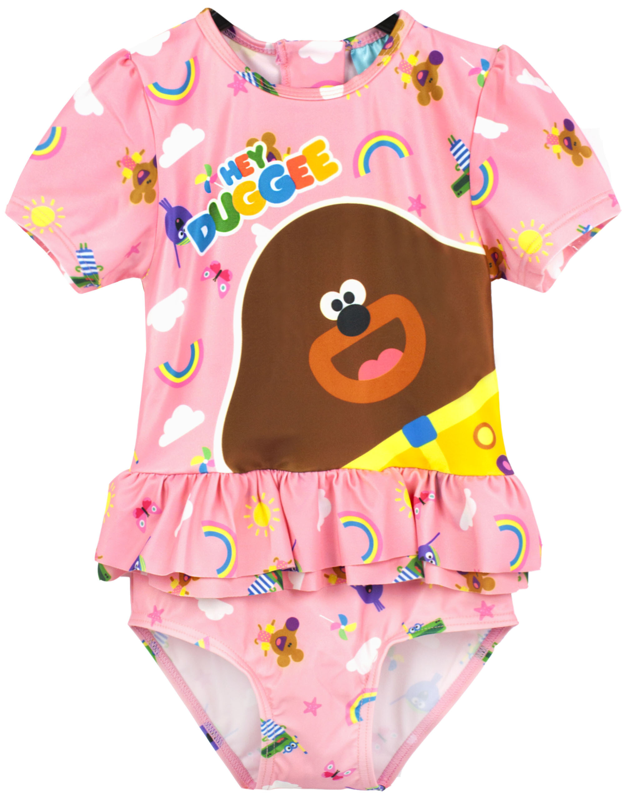 (5-6 Years) Hey Duggee Swimsuit Girls | Kids Cbeebies Frill Sun Safe ...
