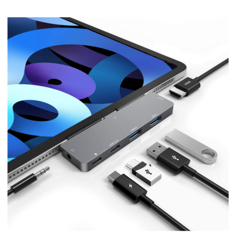 Chronus USB C Hub for iPad Pro 11 12.9 inch,iPad Air 5, 6-in-1 USB C to ...