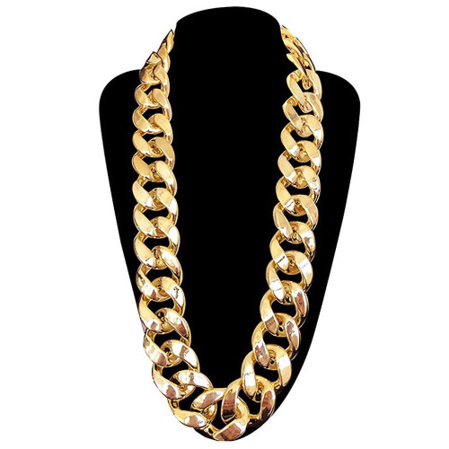Men S Chunky Necklace, Rapper Fake Gold Chain 90s Hip Hop Fake Gold ...