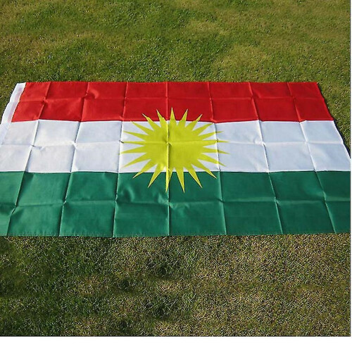 Custom Kurd Kurdish National Flag 90x150cm Hanging Polyester Red White ...
