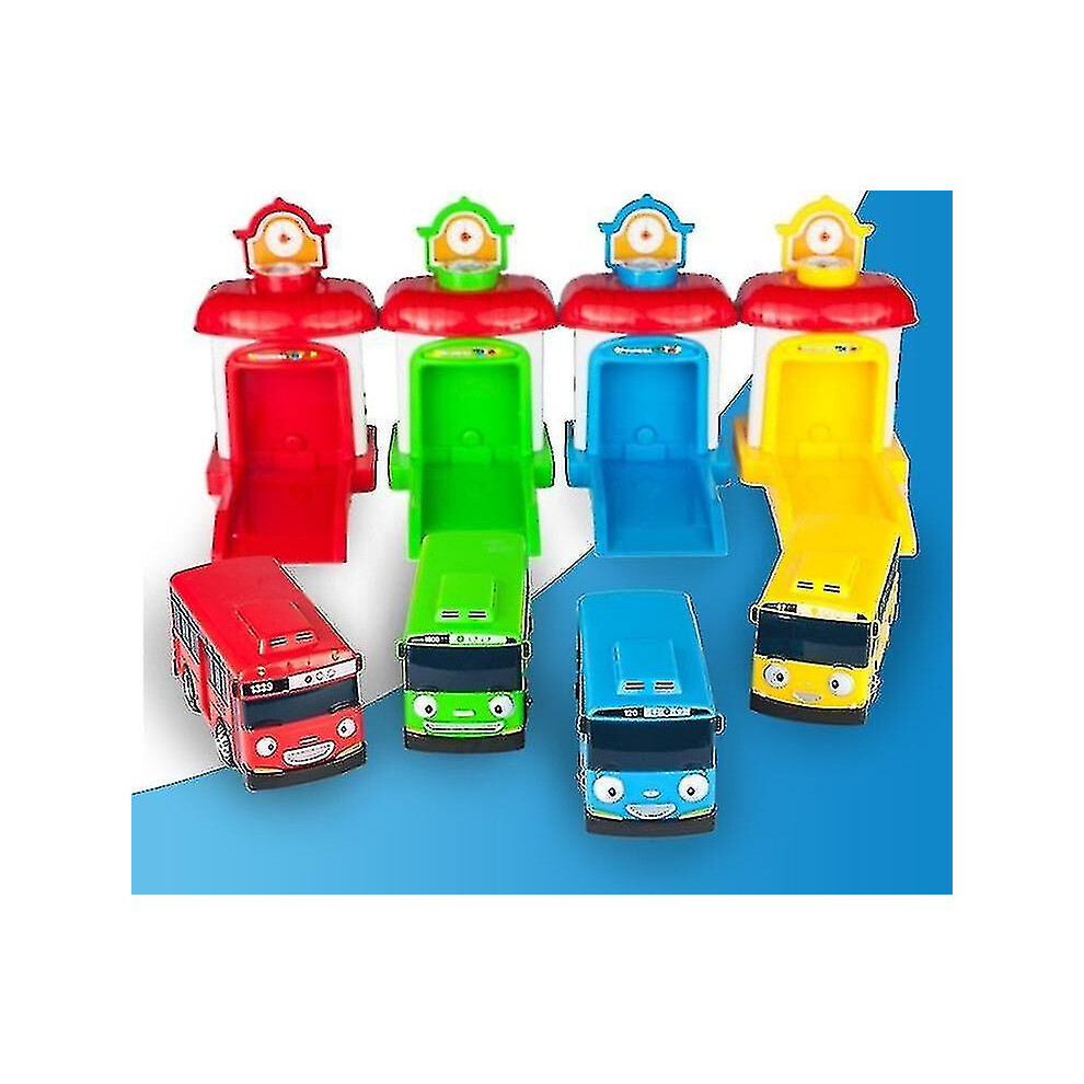 4pcs/set Scale Model Tayo The Little Bus Children Miniature Bus Baby ...