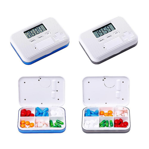 6 Grid Smart Pill Box Electronic Timing Reminder Medicine Storage Boxes ...