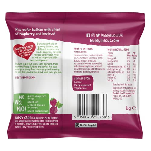 Kiddylicious Raspberry & Beetroot Melty Buttons - Delicious Snacks for ...
