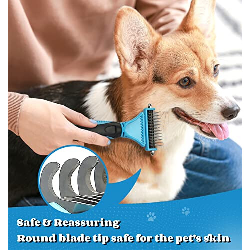 Morpilot Dog Grooming Brush, Dog Dematting Comb Tool, Cat Comb - 23+12 ...