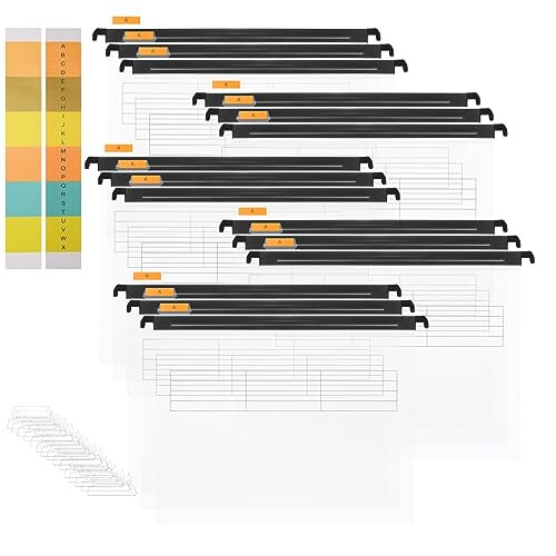 Hiziwimi 15Pcs PP Clear Filing Cabinet A4 Suspension Files with Tabs ...