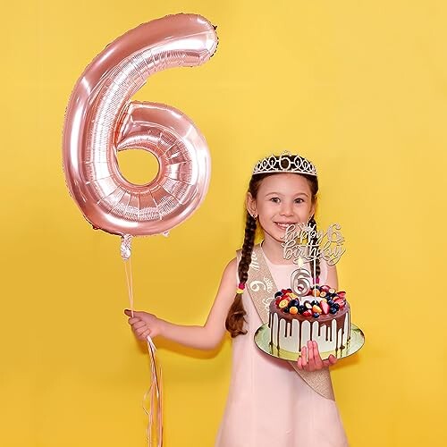 6th Birthday Decorations for Girl Including Birthday Girl Sash, Crown, Numeral 6 Candle and Cake ...